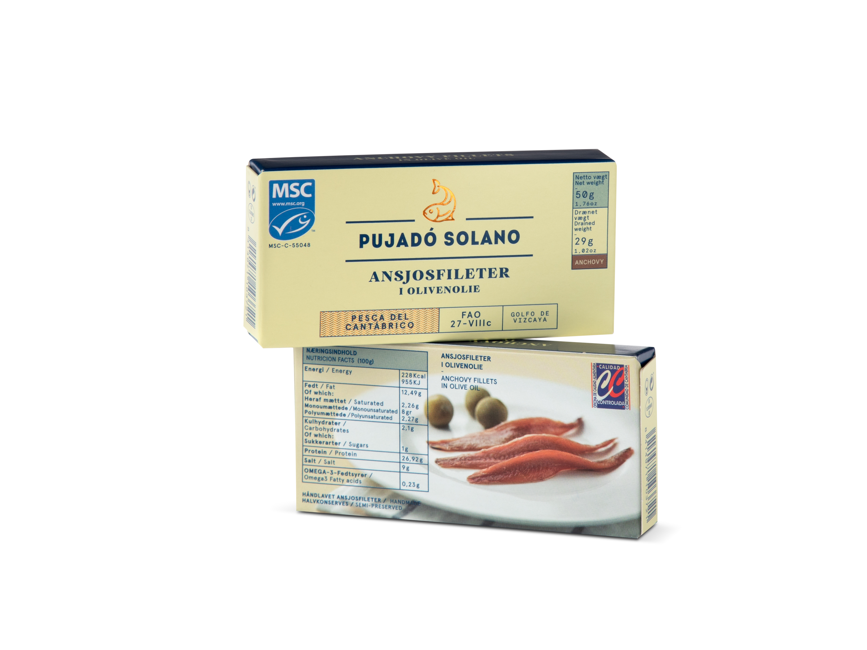 Ansjovisfilé (sardeller) i olivolja 50 gr/konserv Pujado Solano MSC | JHB